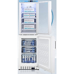 Accucold ARG3PV-ADA305AFSTACK Stacked Combination of ARG3PV Automatic Defrost Vaccine Refrigerator with ADA305AF Manual Defrost Vaccine Freezer, Hospital Grade Cords with Green Dot Plugs