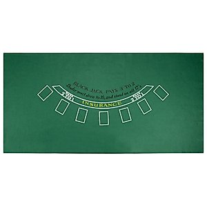 Brybelly Green Blackjack Table Felt - Gaming Table Top for Blackjack - Casino-Style, Spill-Proof Layout Cloth Card Table
