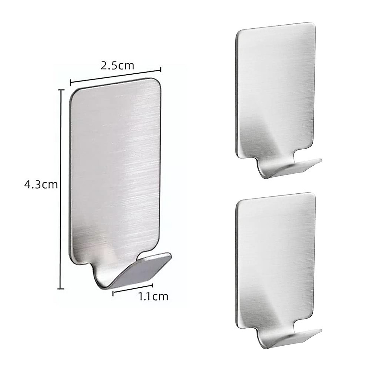 6 Pack door hooks self adhesive Small Sticky Hooks for Hanging Extra Strong Self Adhesive Hooksfor Bathroom Kitchen Hanging Coat Cloth Towel Key Waterproof No Nails 304 Stainless Steel Silver