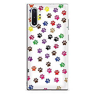 Inspired Cases - 3D Textured Galaxy Note 10 Plus Case - Rubber Bumper Cover - Protective Phone Case for Samsung Galaxy Note 10 Plus - Paw Print Pattern Dog or Cat