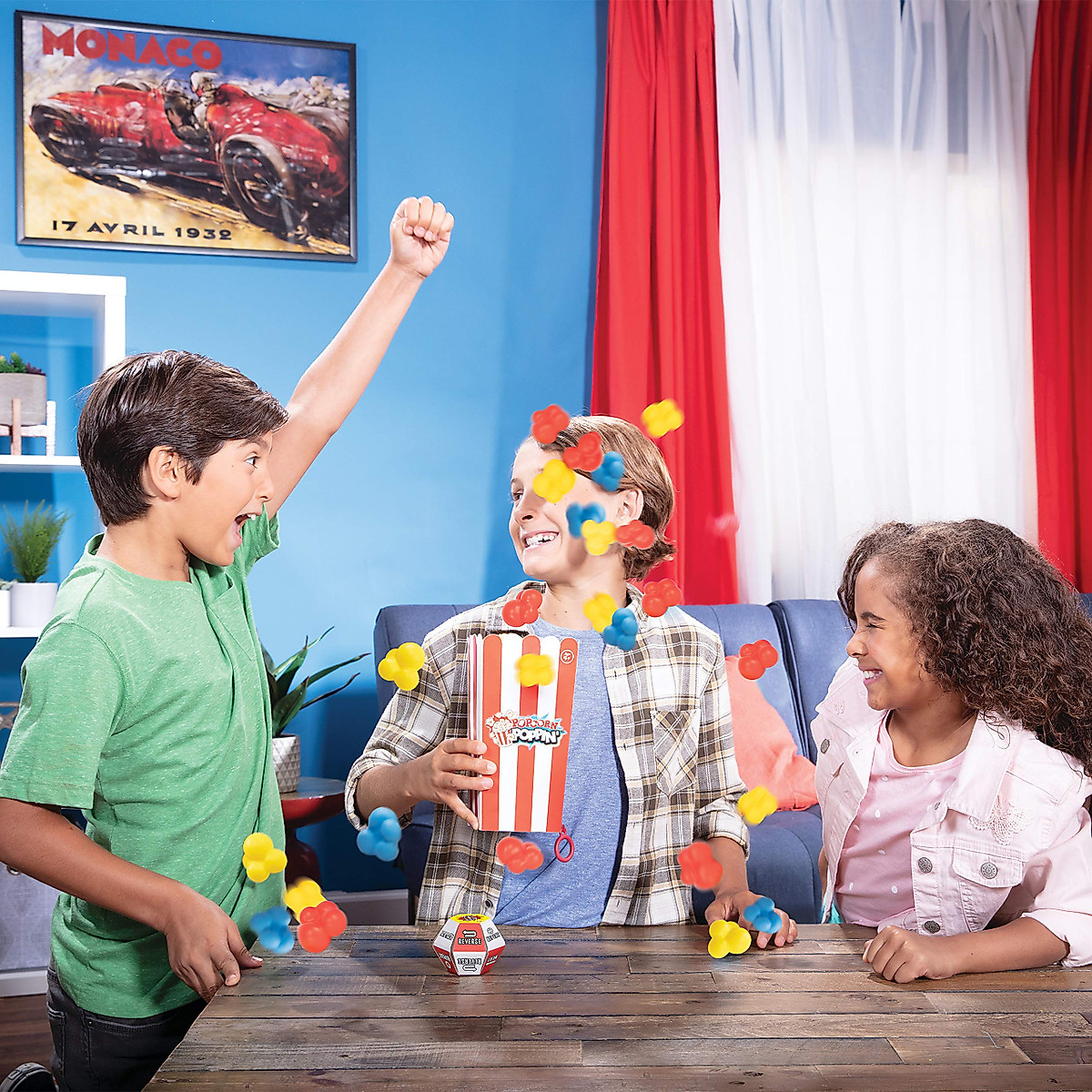 Moose Racing Popcorn Poppin' - for Ages 4+ | 2+ Players - Includes Popcorn Box with Timer, Die & Instructions - Fast-Paced Family Fun, Multi (91011)