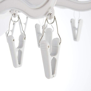 Rogess Octopus Drying Hanger, Clothes Drying Hanger with Clips, Sock Hanger for Drying, 8-Claw Octopus Hanging Dryer with 16 Clips Small Hanger, Travel, Indoor Outdoor use (Gray)