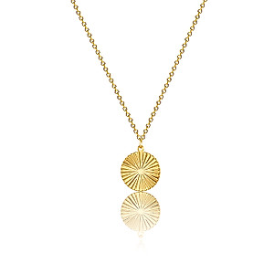 MIDEEO Gold Necklaces for Women Dainty 14K Gold Sun Pendant Necklace Delicate Round Coin Sunlight Sunshine Chain Necklaces Trendy Simple Everyday Jewelry Gift