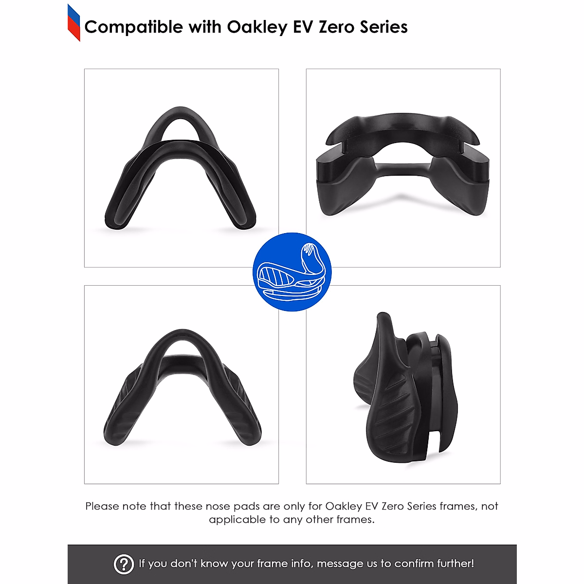 BLAZERBUCK Replacement Nose Piece Pads for Oakley EVZero Path/EVZero Pitch/EVZero Range/EVZero Blades Sunglasses - Black