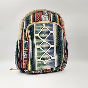 Fwosi Hemp Hippie Backpack – Cute Trendy Men & Women Multipurpose Backpacks with Laptop Sleeve - Handmade in Nepal - Sustainable Lightweight Laptop Bag