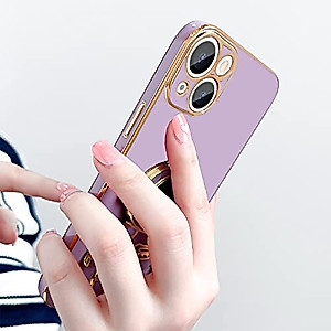 Pepmune Compatible with iPhone 14 Case Cute 3D Astronaut Stand Design Camera Protection Shockproof Soft Back Cover for Apple iPhone 14 Phone Case Purple