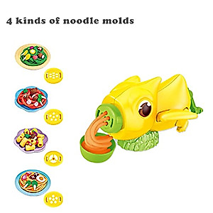 2 in 1 Dinosaur Playdough Toys, Creations Set of Dino Color Dough Toys, Parent-Child Interaction Game Playset for 3 4 5 6 Years Old Boys Girls Kids Birthday Yellow