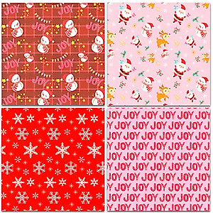 BLEDS Scrapbook Paper, 24 Sheets Christmas Scrapbooking Paper Pad 6x6 inch, One Single-Side Scrapbooking Paper Supplies For Xmas Festival Craft Junk Journal Card-Making Decorative Background