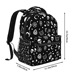 Gothic Skull Backpack for School Adults Teens Goth Laptop Backpacks Book Bags for College Travel for Boys Girls, Men Women