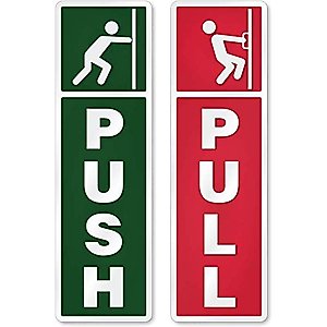 SmartSign "Pull/Push" Kit of 2 Anodized Signs | 1.5" x 5" Aluminum
