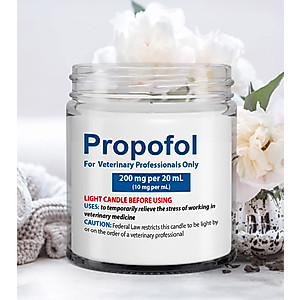 TBP Veterinary Life Vanilla Candle Propofol for Professionals Only Thank You Gifts Vet Tech Veterinarian Assistant Nurse, Funny Gift Men Women On Birthday Christmas Ivory