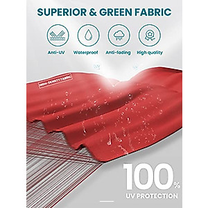 JEAREY 9FT Square Cantilever Patio Umbrella Double Top Roating Outdoor Offset Umbrella Heavy Duty Sun Umbrella for Patio Lawn Garden Backyard and Pool, RED