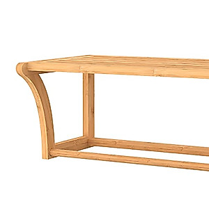 ClosetMaid Bamboo Wall Shelf with Towel Bar, Wall Mount Storage Shelves, Organizer Rack, Natural Finish