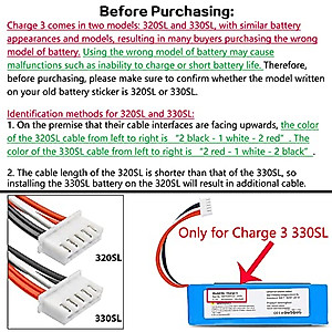 QaoMrt 8000mAh High Capacity Replacement Battery for JBL Charge 3, JBL GSP1029102A 330SL Speaker with Repair Tool Kit (Model No: Charge 3, Part No: GSP1029102A 330SL)