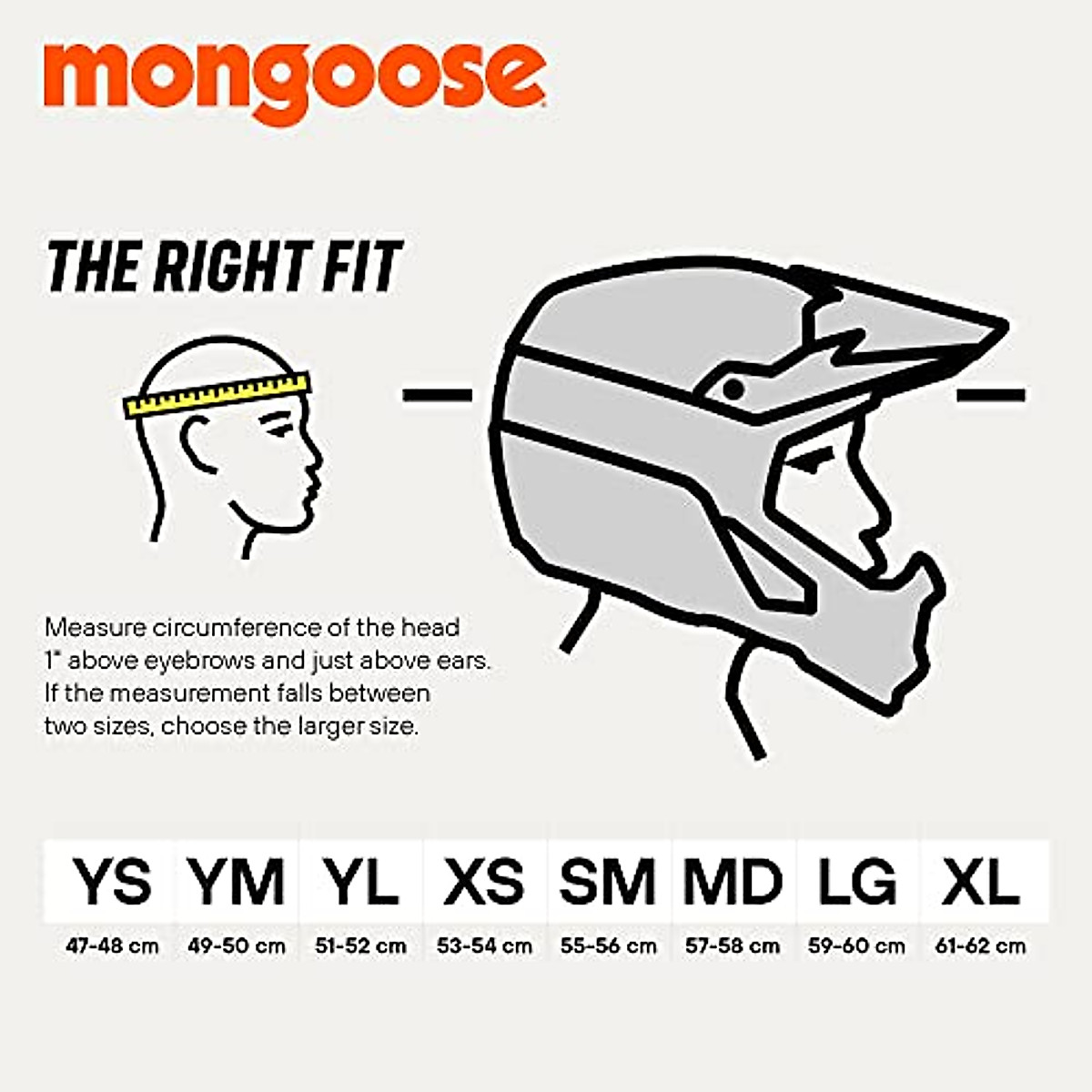 Mongoose Title Full Face Bike Helmet, Fits Head Circumferences of 55-56cm, Adult/Small, Matte Black