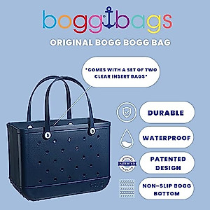 BOGG BAG Original X Large Waterproof Washable Tip Proof Durable Open Tote Bag for the Beach Boat Pool Sports 19x15x9.5 - Lightweight Cute Tote Bag - Durable Rubber Bags For Women - Patented Design