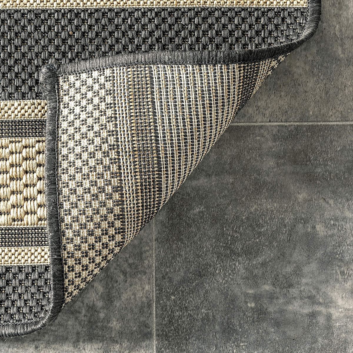 nuLOOMLauren Liess Romy Striped Indoor/Outdoor Area Rug, 8' x 10', Charcoal