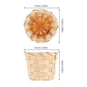 SAFIGLE Wicker Trash Can Bathroom Trash Can Bamboo Desk Paper Wastebasket Straw Basket Weaving Organizer Bamboo Storage Basket Rattan Trash Can