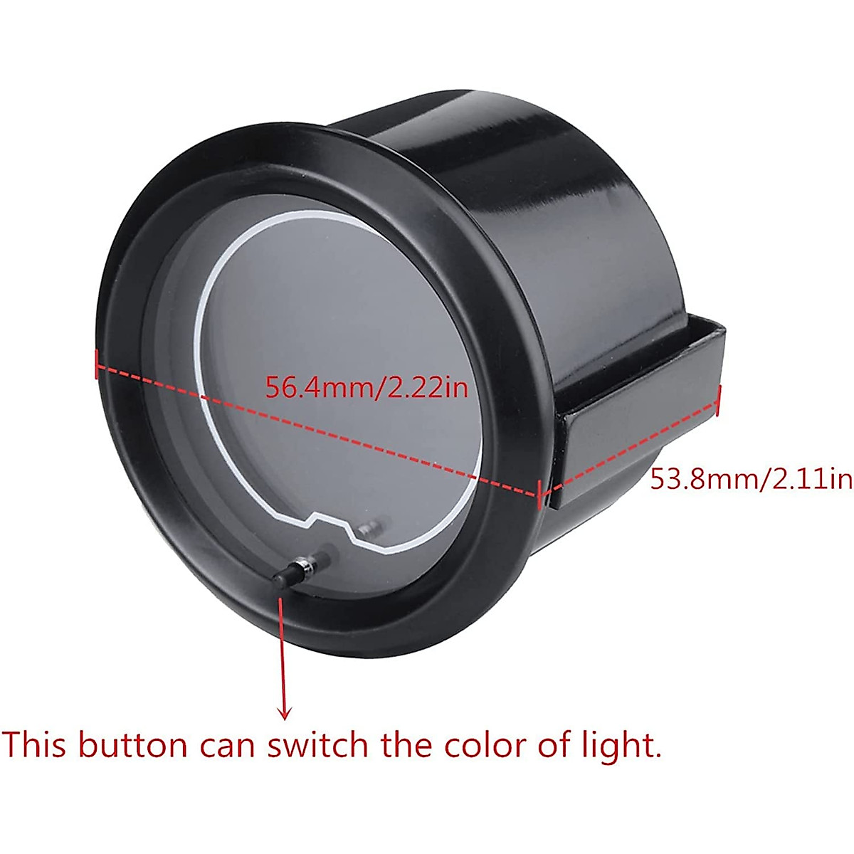 LEVANLIGHT Black 7 Color LED Display 30 PSI Turbo Boost/Vacuum Gauge Kit for Car Truck | 7 Adjustable Color LED | Dual Digital Analog Output | 2-1/16" 52mm