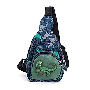Cute Children Sling Bag Small Cartoon Dinosaur Crossbody Shoulder Bag Coin Purse Waist Backpack Nylon for kid 1-5-Gray
