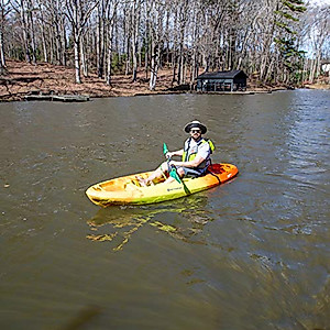 Perception Kayaks Zip 9.5 | Sit on Top Kayak | Stable and Fast | Multiple footrests | 9' 6" | Blaze