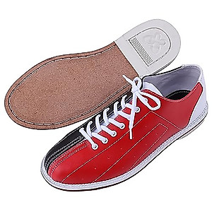 NGARY Mens Lawn Bowls Trainers Breathable Lightweight Bowling Shoes for Right Handed Bowlers,Red,8