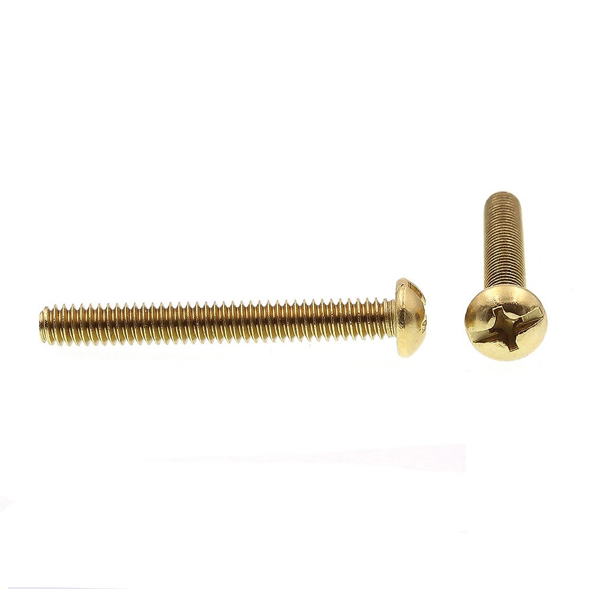 Prime-Line 9005585 Machine Screw, Round Head, Slotted/Phillips Combo, 1/4 in-20 X 2 in, Solid Brass, Pack of 25