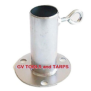 Golden Valley Tools & Tarps 8pc - 1 5/8" Foot PAD Canopy Fitting/Batting CAGE Ground Plate Fitting (FWFP) - Fits 1 5/8" Chain Link Fencing Line Post Pipe That has an Outer Diameter of 1 11/16"