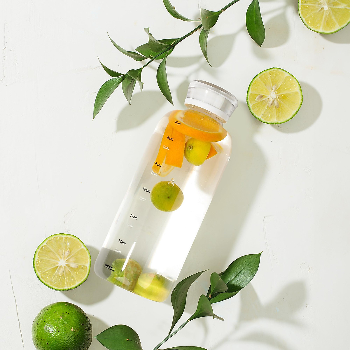 Joeyan 22 oz Glass Water Bottle with Straw and 2 Lids,Drinking Jars with Cleaning Brush Sleeve and Time Marker,Clear Tumbler,Leakproof Iced Coffee Cup,Large Smoothie Boba Tea Glasses,Dishwasher Safe