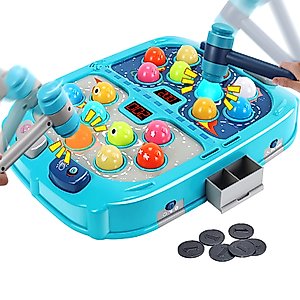 EPAPHRAS Whack Mole Game Toy for 3+ Year Old, Large Size Pounding Toy with PK Mode, Interactive Educational Toys Early Developmental Toys for Kids, Birthday Item