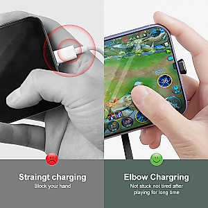 Lenink 180 Degree USB C Cable Compatible with Samsung S10, S9, S8, Charging Cable Type C Fast Charge Gaming Cable with Double Suction Cups (1.2m / 3.9ft)