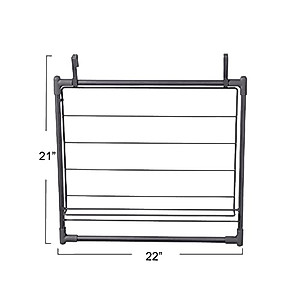 Household Essentials Metal Expandable Over the Door Drying Rack, Gray