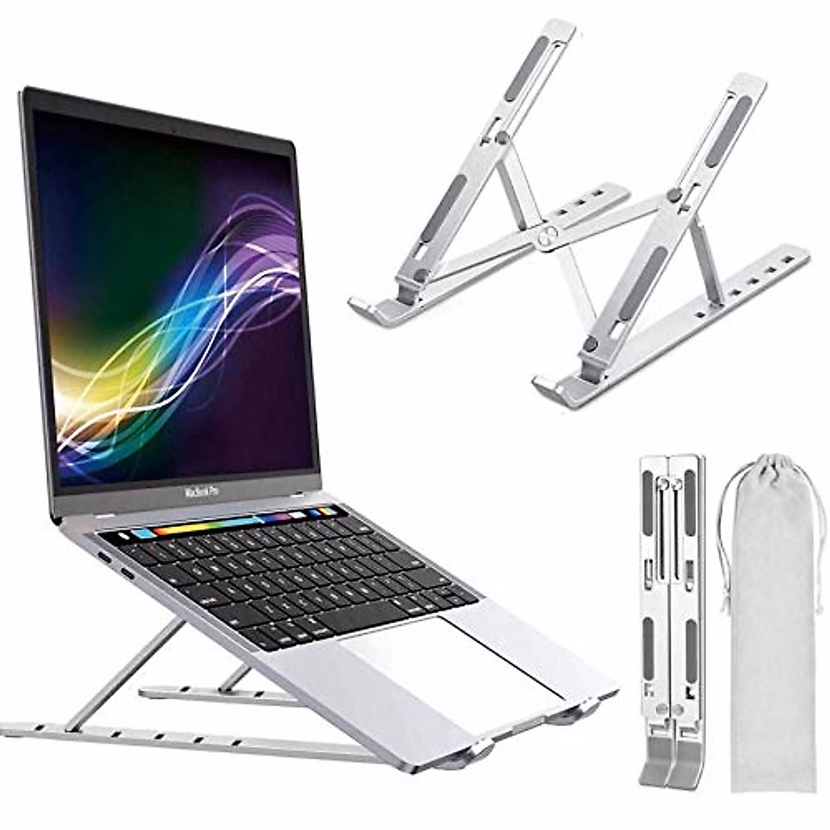 BoxWave Stand and Mount for Toshiba Satellite Radius 12 (Stand and Mount Compact QuickSwitch Laptop Stand, Portable, Multi Angle Viewing Stand - Metallic Silver