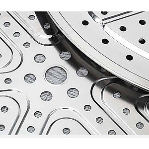 Steaming Plate, 2 Pack 10 Inch Round Food Grade Stainless Steel Steamer Plate for Food Steaming in Kitchen and Outdoors (26 cm)