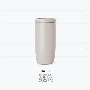 Simple Modern Travel Coffee Mug Tumbler with 360° Lid | Ceramic-Lined Insulated Stainless Steel Cold Brew Iced Coffee Cup Thermos | Gift for Women Men Her Him | Voyager Signature | 16oz | Almond Birch