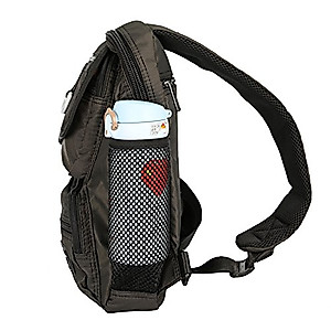 Vanlison Sling Bag Chest Shoulder Backpack Crossbody Multipurpose Daypack For Men Women Black