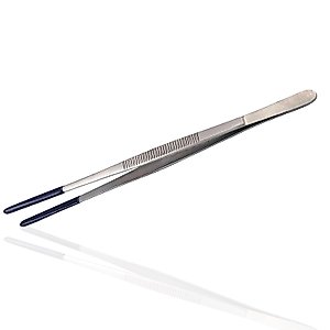 Laja Imports Tweezers Rubber Pvc Coated Tips 10" Stainless Forceps Steam Ultrasonic Cleaning for Educational Use