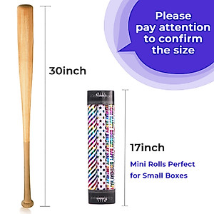 Ribbli Birthday Wrapping Paper Iridescent Gift Wrap Mini Roll, 3 Rolls Happy Birthday Stars Stripes Printed for Boys Kids - 17 inch x 120 inch(10feet) Per Roll