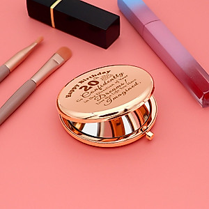 20 Year Old Birthday Gifts for Her Compact Makeup Mirror 20th Birthday Gifts for Girls Inspirational Birthday Gift for Daughter Granddaughter Turning 20 Gifts for Niece Friend Folding Makeup Mirror