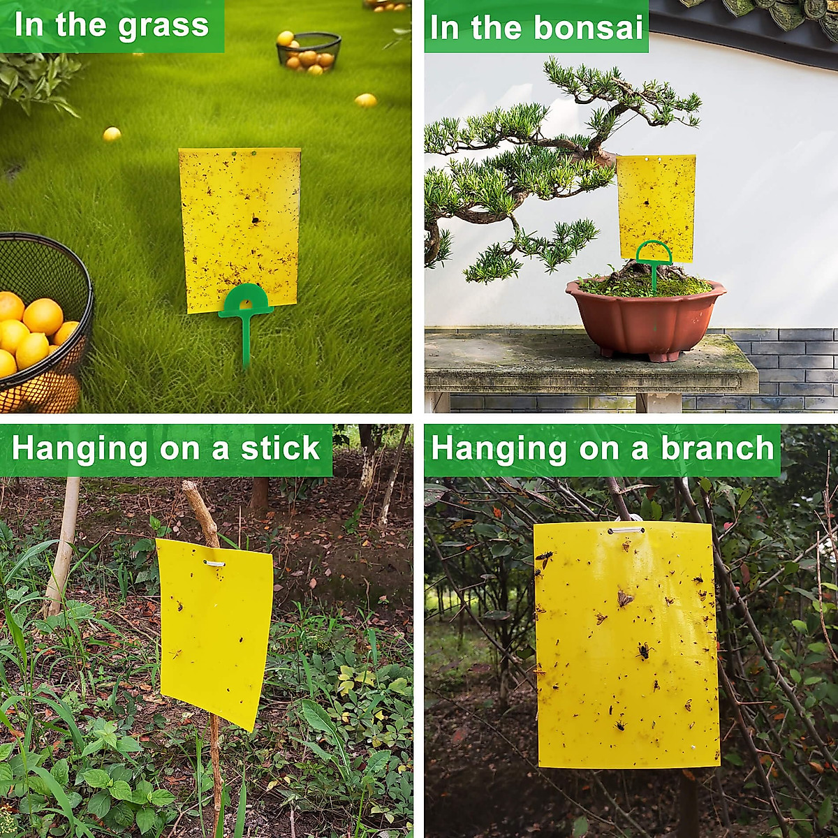 40 Sheets Sticky Fly Traps, Dual-Sided, for Flying Insect, Indoor and Outdoor, 8x6 Inch, Yellow