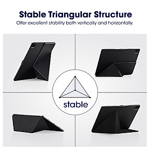 PITAKA iPad Pro 12.9 Case, Compatible with iPad Air 13 Inch (M2) & iPad Pro 12.9 (3-6th Gen) 2022/2021/2020/2018, Lightweight Portrait/Landscape Magnetic Case with 4 Standing Angles - Black