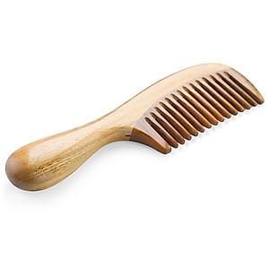 Onedor Natural Handmade Green Sandalwood Wide Tooth & Fine Tooth Wooden Comb Set, Natural Sandalwood scent for Beautiful Hairs. None-Tangled Hair & Anti-Static by nature