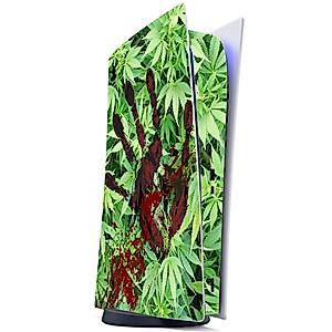 PlayVital Blood Handprint Weeds Full Set Skin Decal for ps5 Console Digital Edition, Sticker Vinyl Decal Cover for ps5 Controller & Charging Station & Headset & Media Remote
