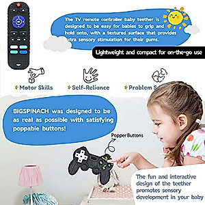 BIGSPINACH Teething Video Game Control Toy Teether Remote Control for Baby