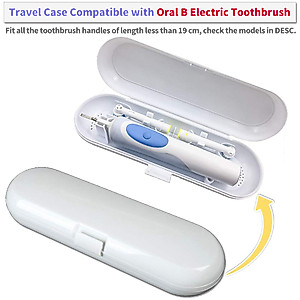 Electric Toothbrush Travel Case for Oral-B Toothbrushes - 4 Pcs Toothbrush Head Covers Compatible with Oral B Electric Toothbrush Heads (White)