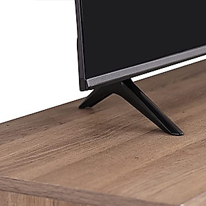 BIRASIL Industrial TV Stand, Wood TV Cabinet with Rattan Doors, Entertainment Center with Storage, Rustic Television Stands for TVs up to 60 inch for Living Room (Natural Oak, 56 Inch)