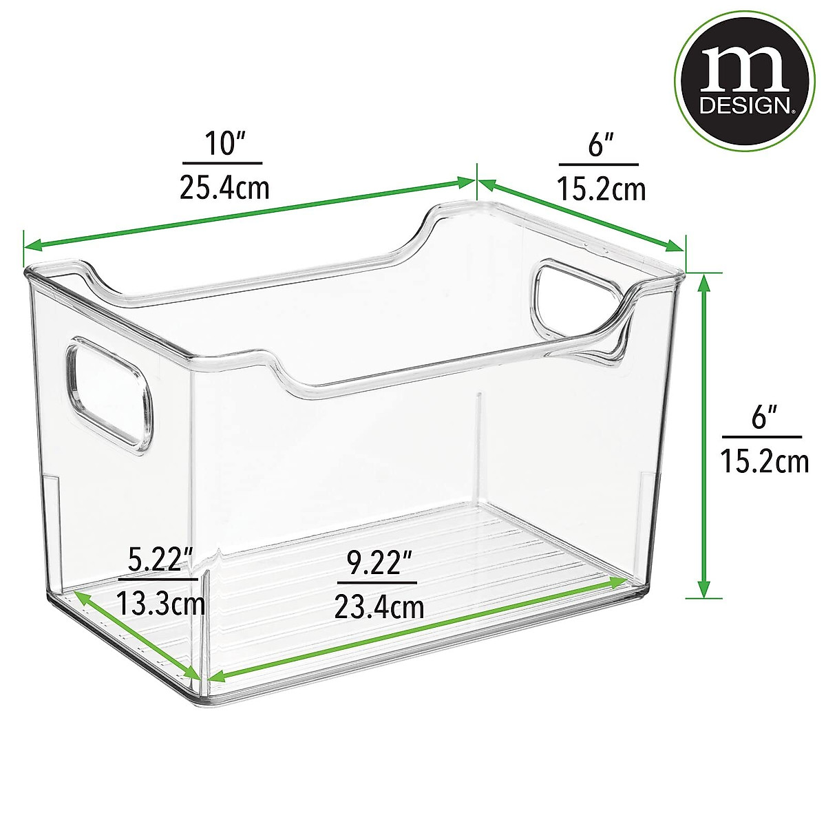 mDesign Deep Plastic Storage Organizer Storage Bin, Game and Comic Organization for Cabinet, Playroom, Shelves, or Closet - Holds Video Games, Tablets, DVDs, or Controllers, Ligne Collection - Clear