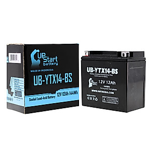 Replacement for 1991 Honda TRX300,FW FourTrax 300, 4x4 300 CC Factory Activated, Maintenance Free, ATV Battery - 12V, 12AH, UB-YTX14-BS