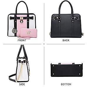 Dasein Women Handbags Purses Wallet Shoulder Bags Top Handle Satchel Purse Tote Work Bag Set 2pcs