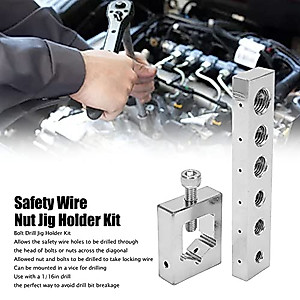 ZZZZS Safety Wire Nut Jig Holder Kit, Repair Tools Professional Carbon Steel Safety Lock Bolt Drill Jig Holder Kit for Adjustment